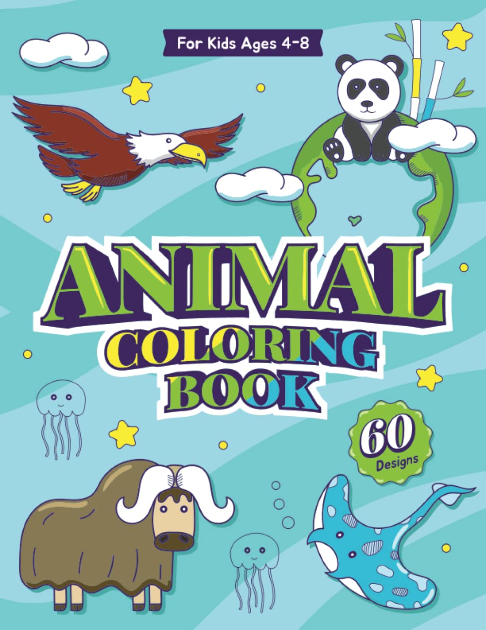 Animal Coloring Book: Coloring Book for Kids Ages 4-8, Cute Animals ...