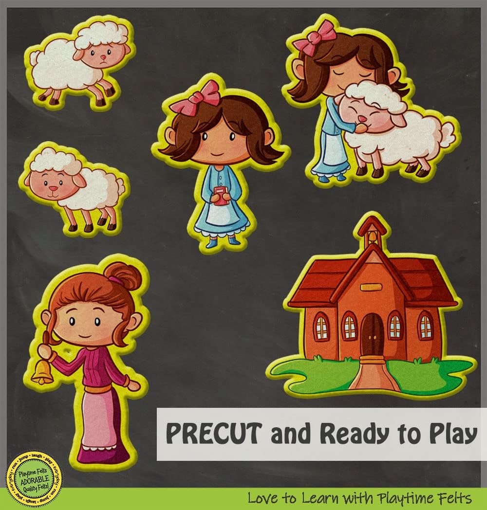 Mary Had a Little Lamb Felt Story Set 6 piezas de fieltro coloridas y ...