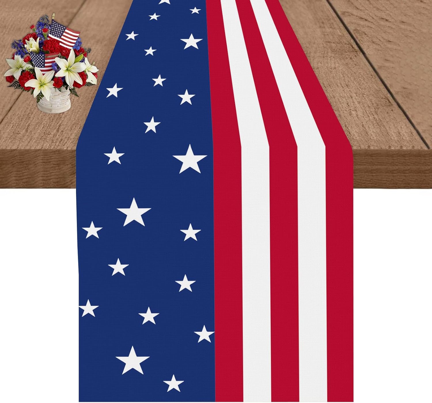 Amazon.com: Independence Day Table Runner 13x72 Inches American Flag ...