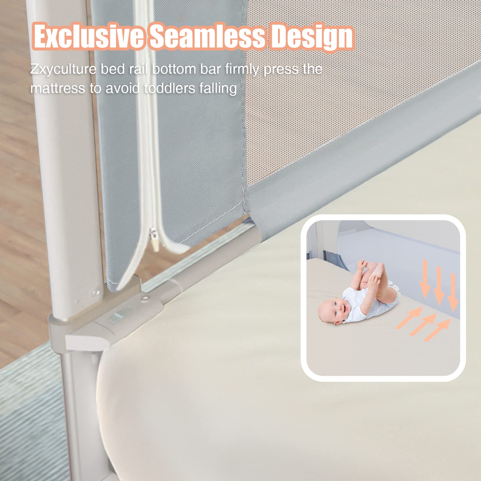 Zxyculture Upgrade Bed Rail for Toddlers, 71" Extra Long Toddler Bed ...