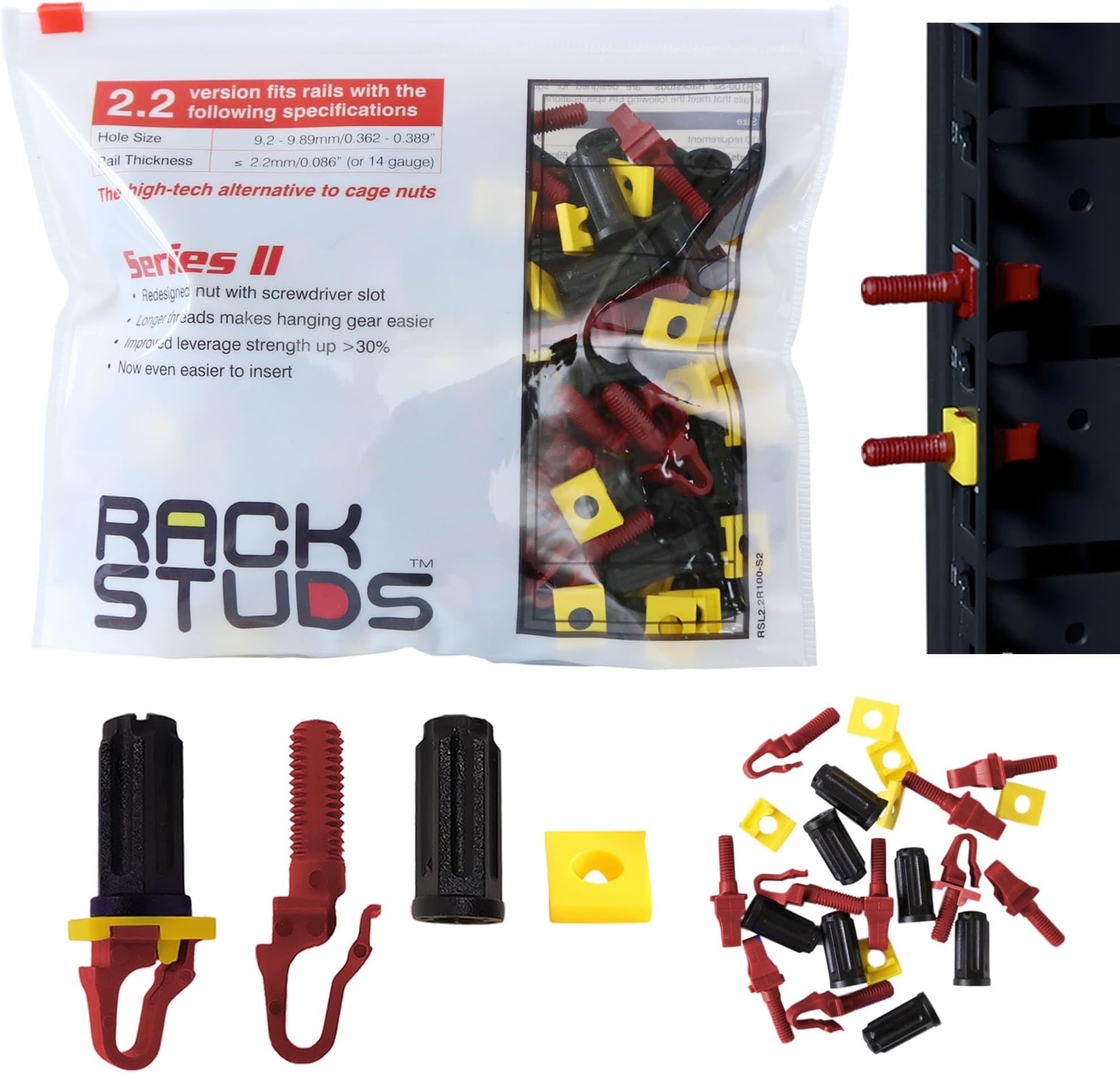 Rackstuds R100 Series II Rack Mount Screws - Server Rack Screws and ...