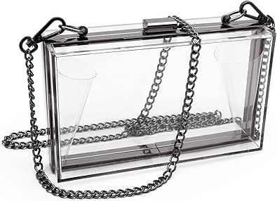 Women Cute Clear Purse Acrylic Box Clutch Handbag, Transparent ...