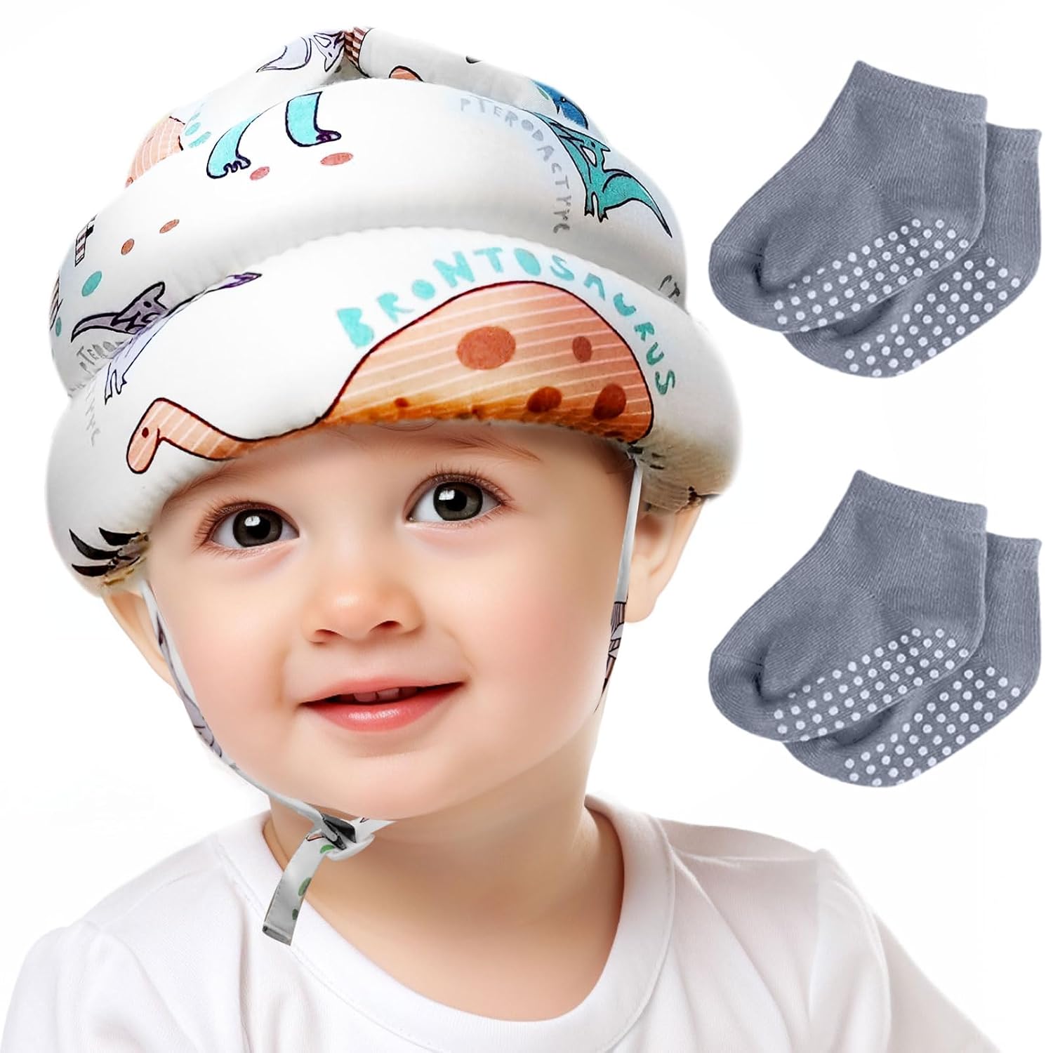 Protector de cabeza de bebé, ajustable y suave, gorro de seguridad ...