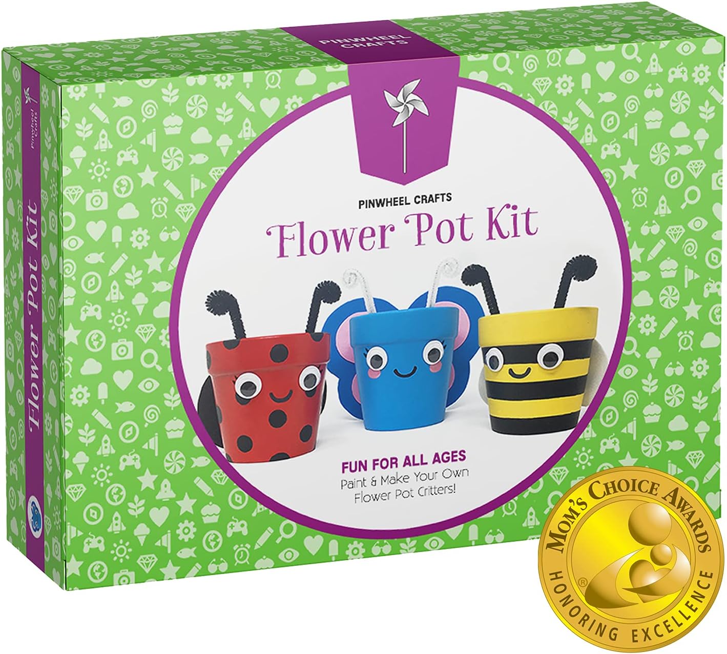 Amazon.com: Pinwheel Crafts Flower Pot Kit Kids Craft - Art Kits for ...