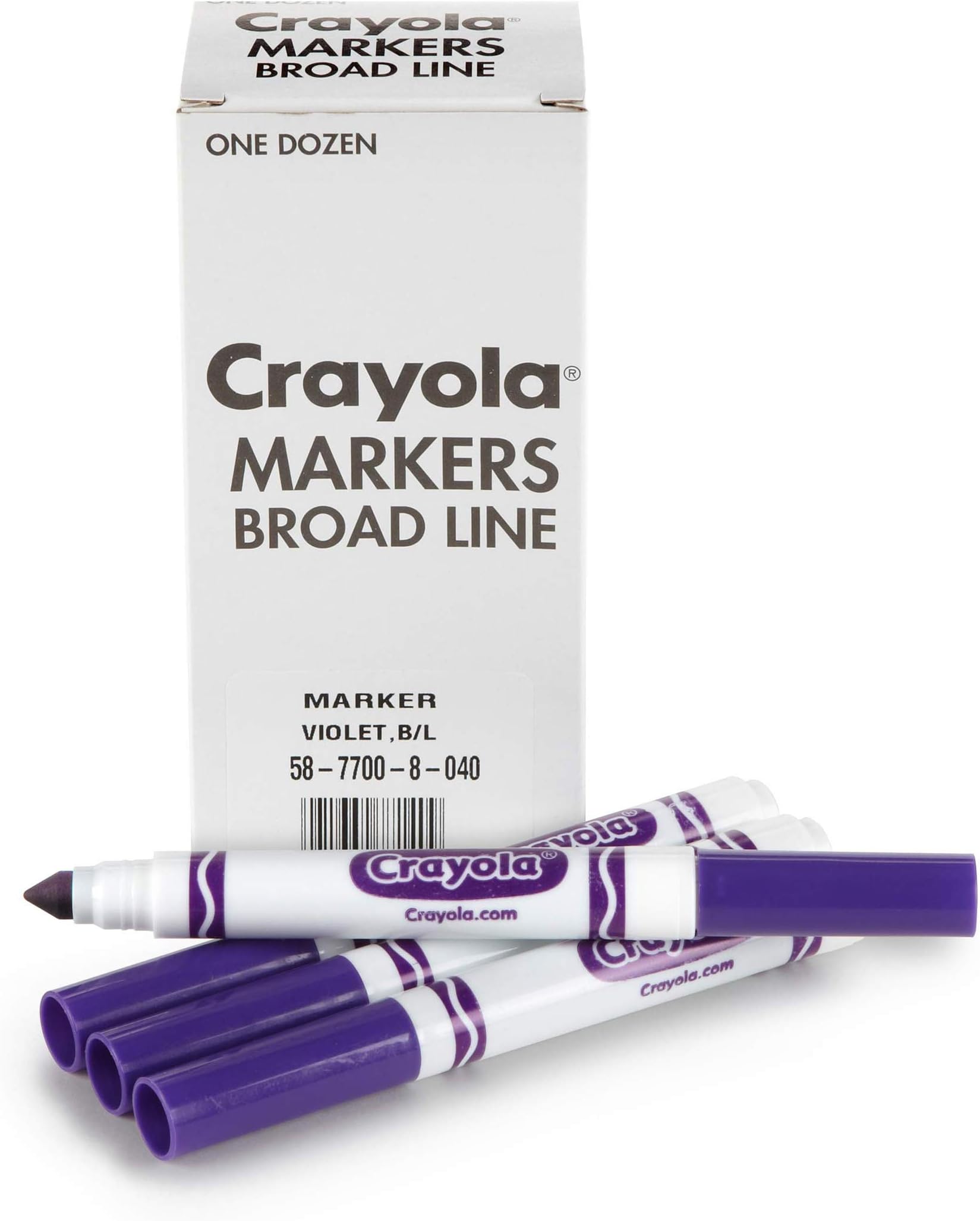 Amazon.com: Crayola Broad Line Markers - Violet (12ct), Markers for ...