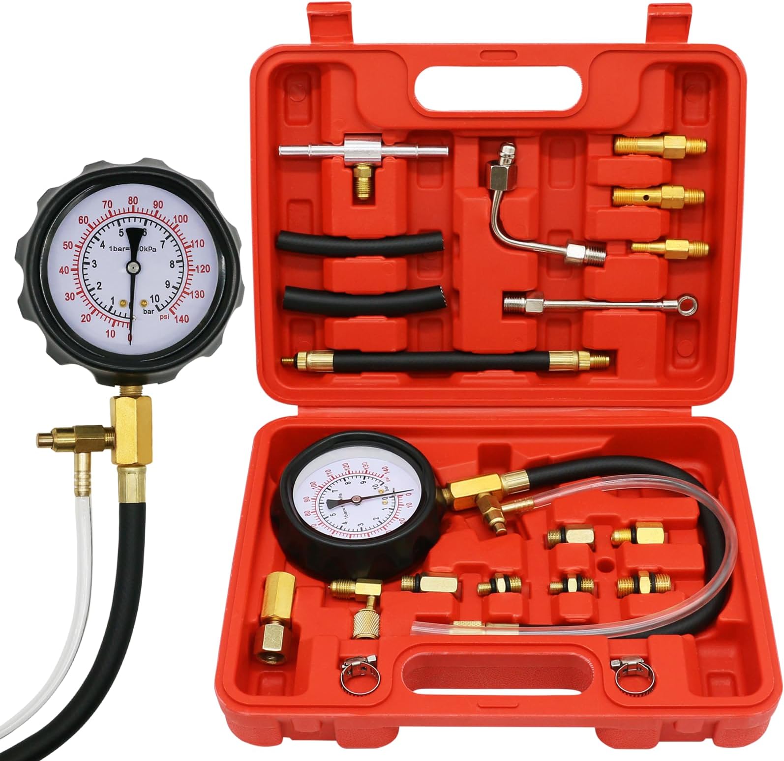 0-140PSI Fuel Injector Injection Pump Pressure Tester, Fuel Pressure ...