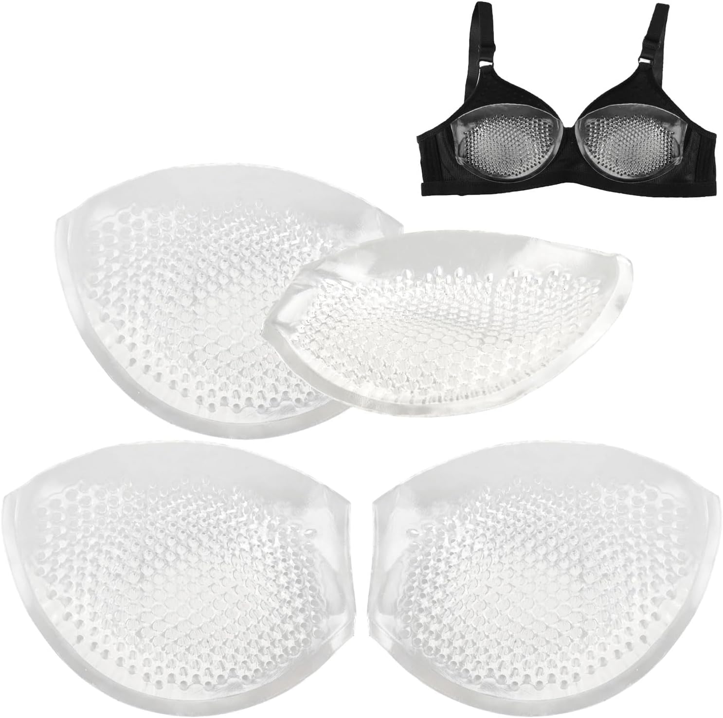 Rairsky Swimsuit Padding Inserts, 2 Pairs Bra Pads Insert, Clear Gel ...