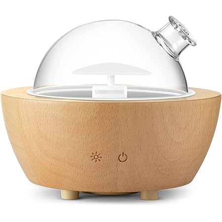 Amazon.com: 280ml Glass Essential Oil Diffuser Wood Grain Base Air ...