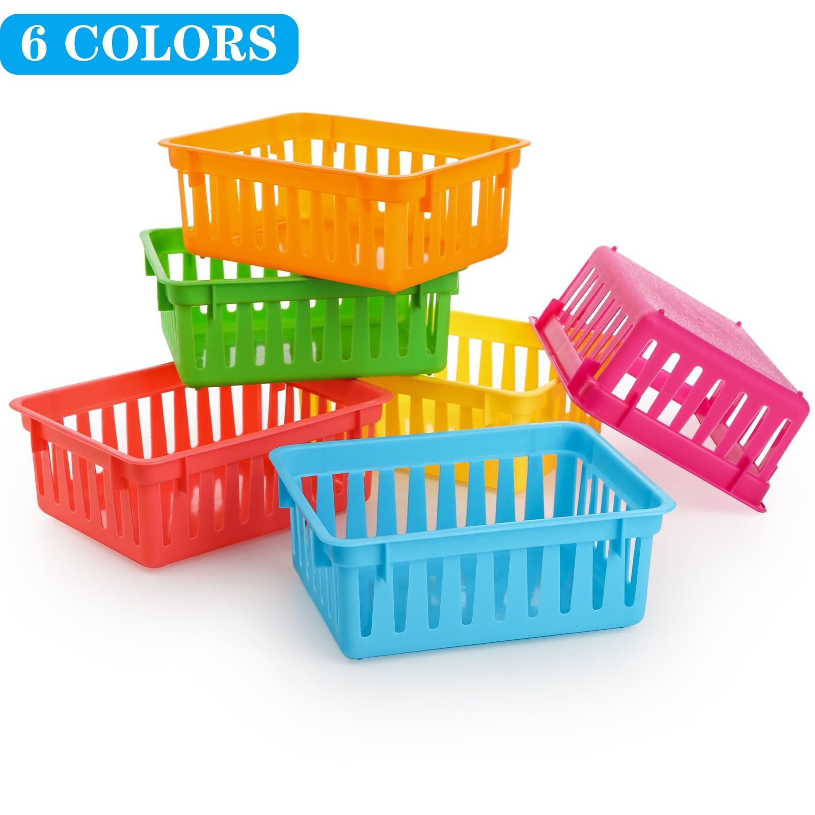 Snapklik.com : 24 Pack Classroom Storage Baskets, Small Plastic Baskets ...