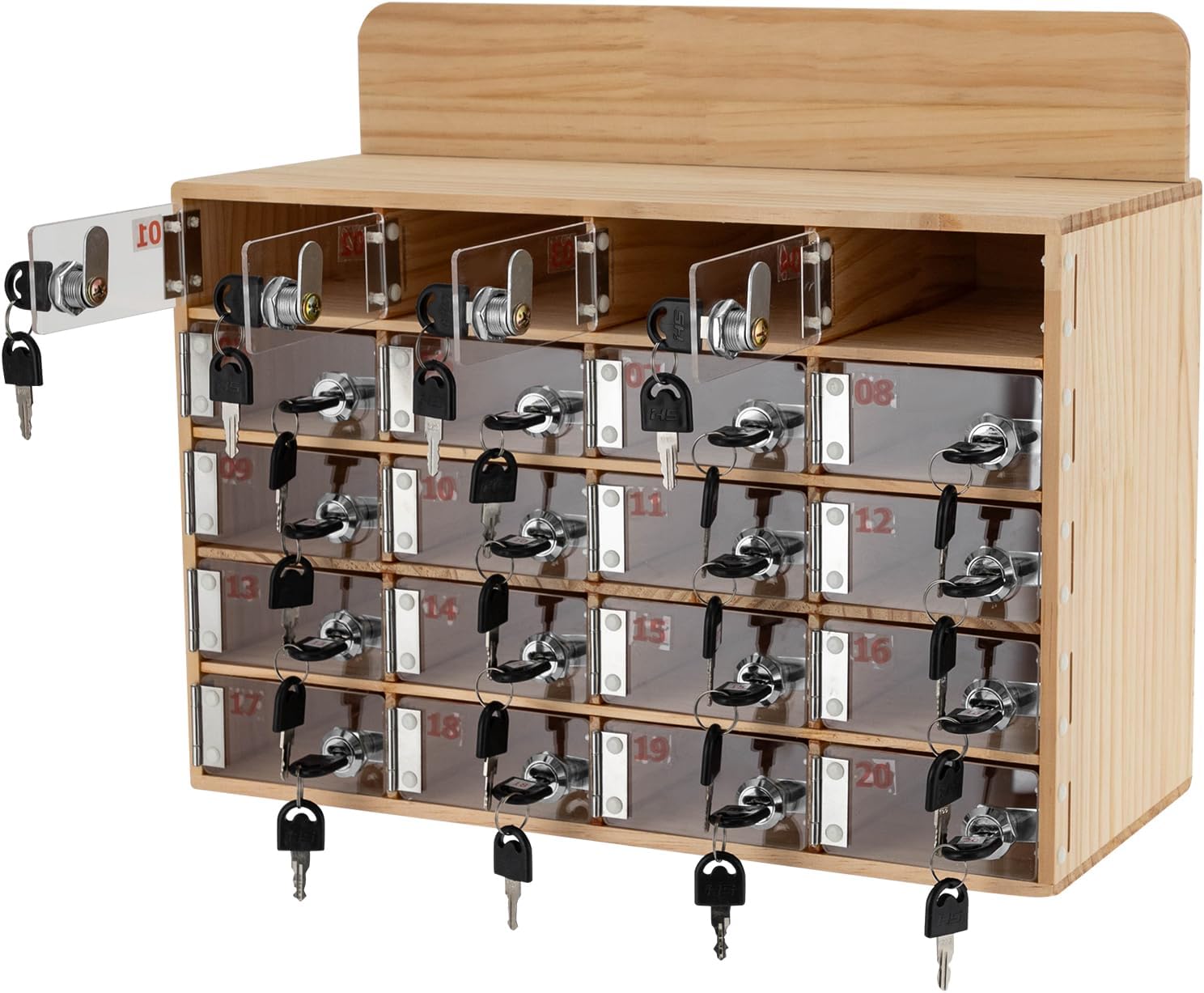 Amazon.com: HWBWE Cell Phone Storage Locker, 20 Slots Acrylic Material ...