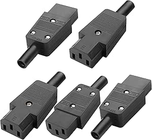 Amazon.com: MEIRIYFA 3-Pin Inlet Power Plug Socket Connectors,IEC320 AC ...