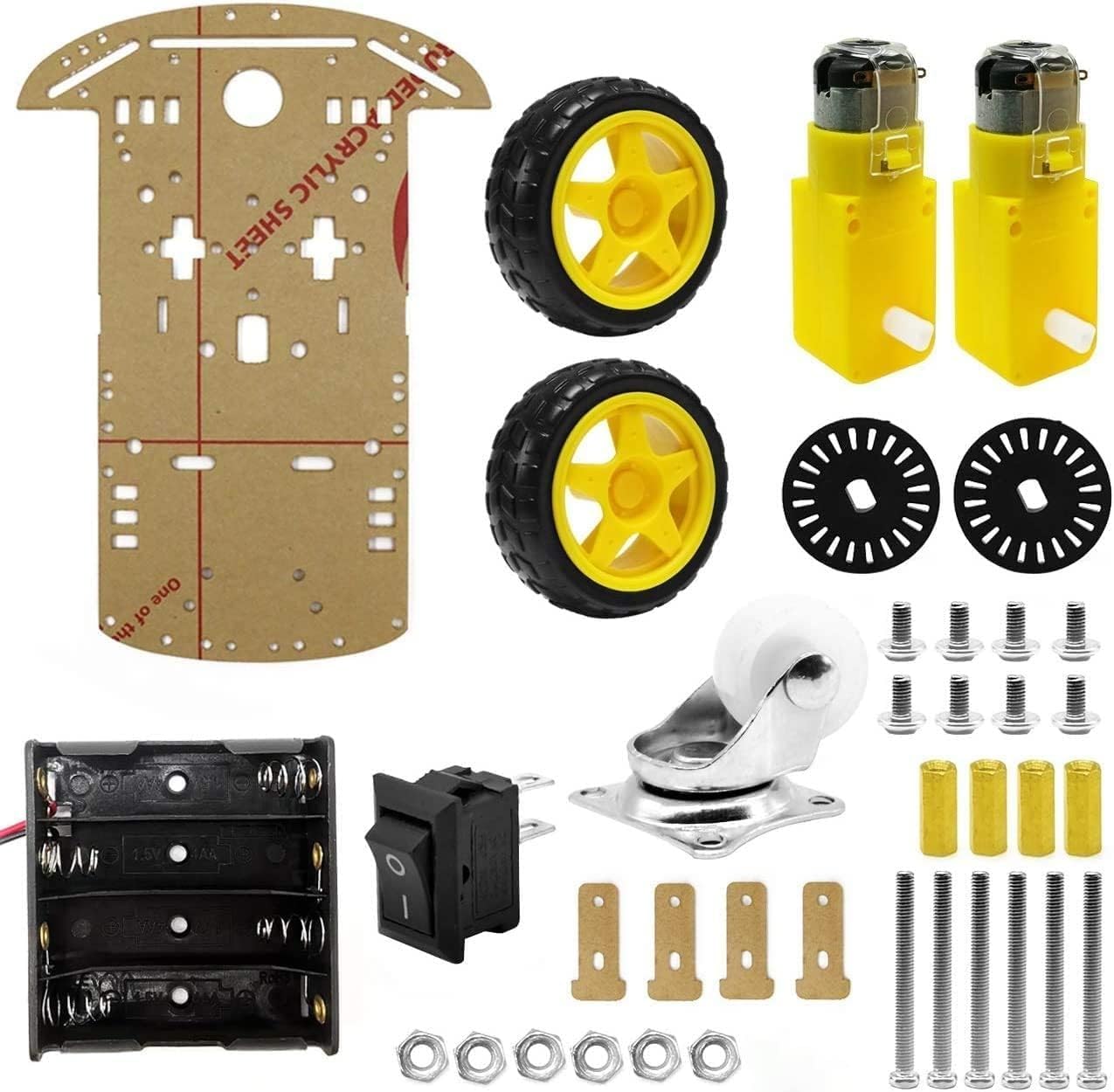 BITSKY INDIA 2WD Smart Robot Car Chassis Kit with Speed Encoder Battery ...