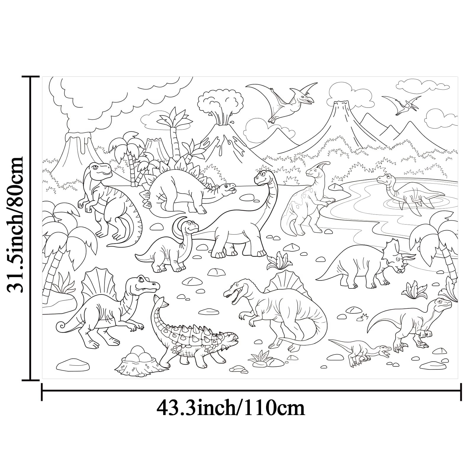 Snapklik.com : Dinosaur Giant Coloring Poster For Kids Large Coloring ...