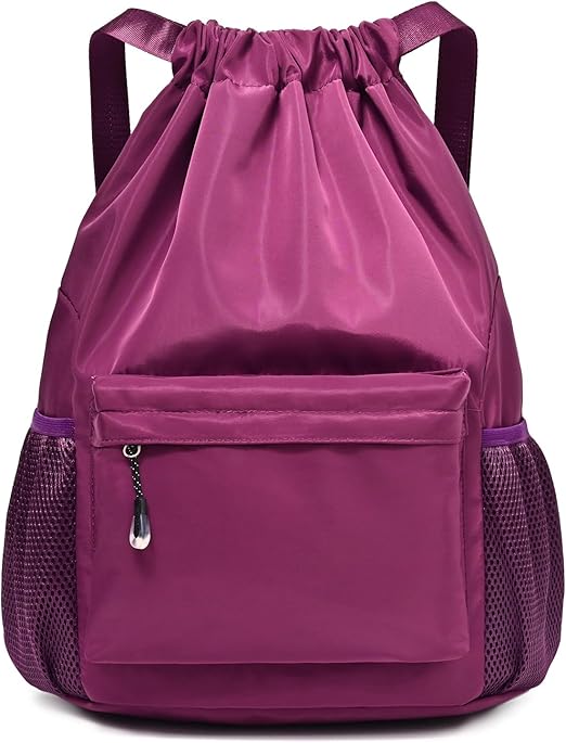 Amazon.com | LOKAPEGY Purple Drawstring Backpack for Women, Waterproof ...