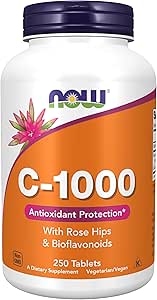 Now Foods Vitamin C 1000 With Rose Hips And Bioflavonoids 250 Tablets: Buy Online at Best Price ...