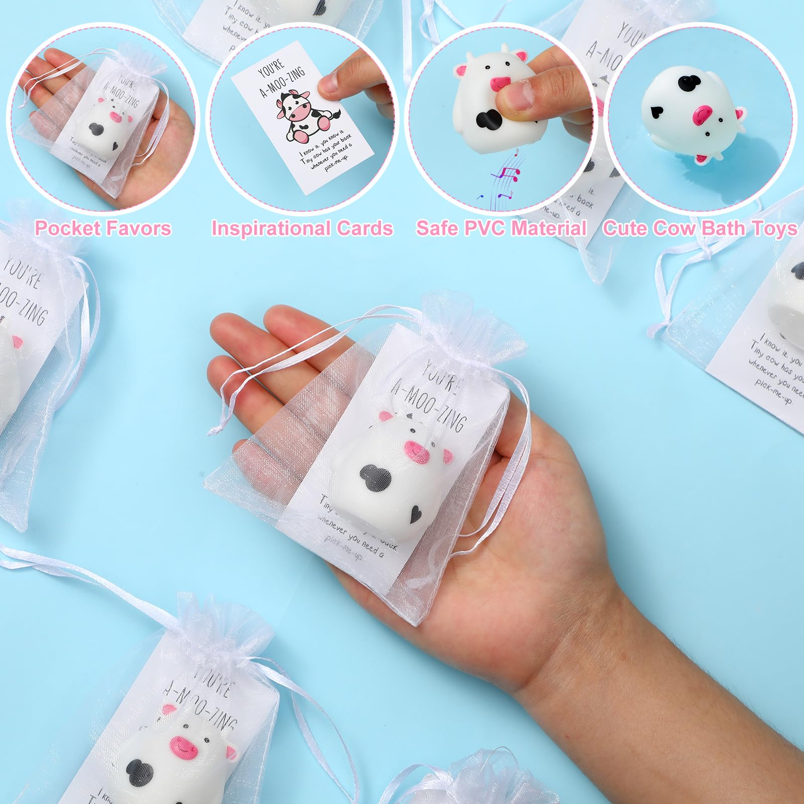 Snapklik.com : 30 Sets Cow Party Favors Include Cow Bath Toy ...