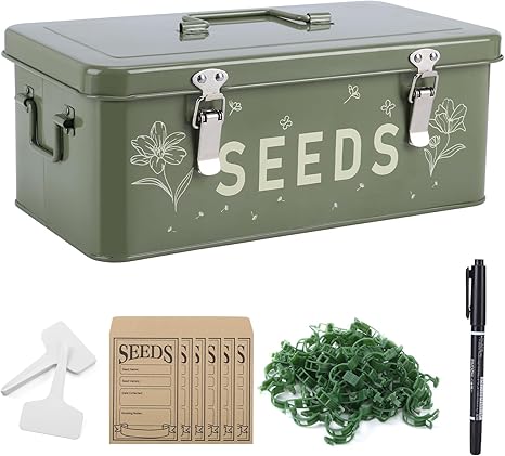 Amazon.com: Cinpode Seed Storage Organizer, Seed Saving Box with Lid ...
