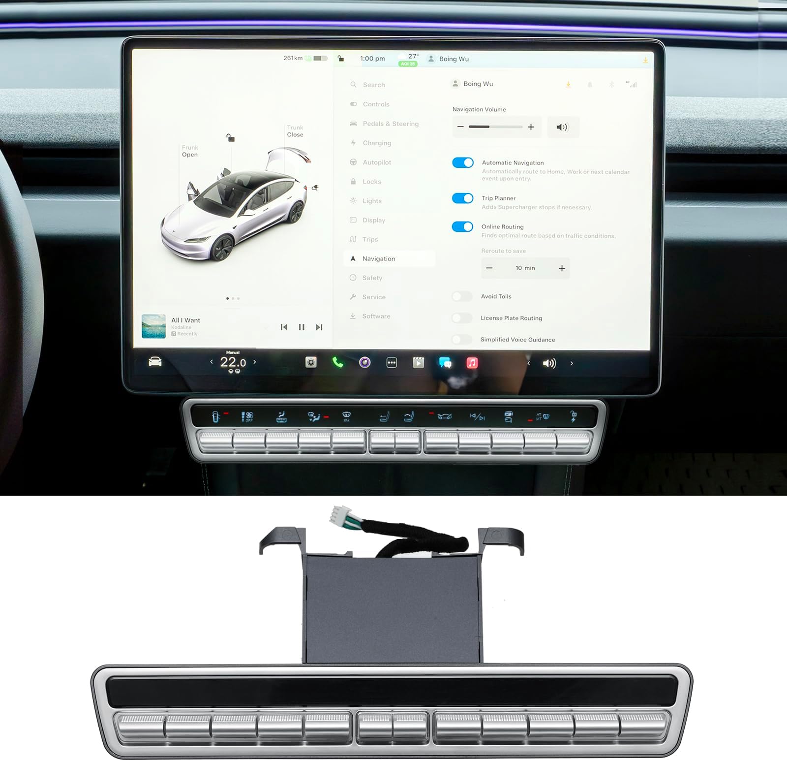 Amazon.com: YIJINSHENG for Tesla Screen Shortcut Physical Buttons ...