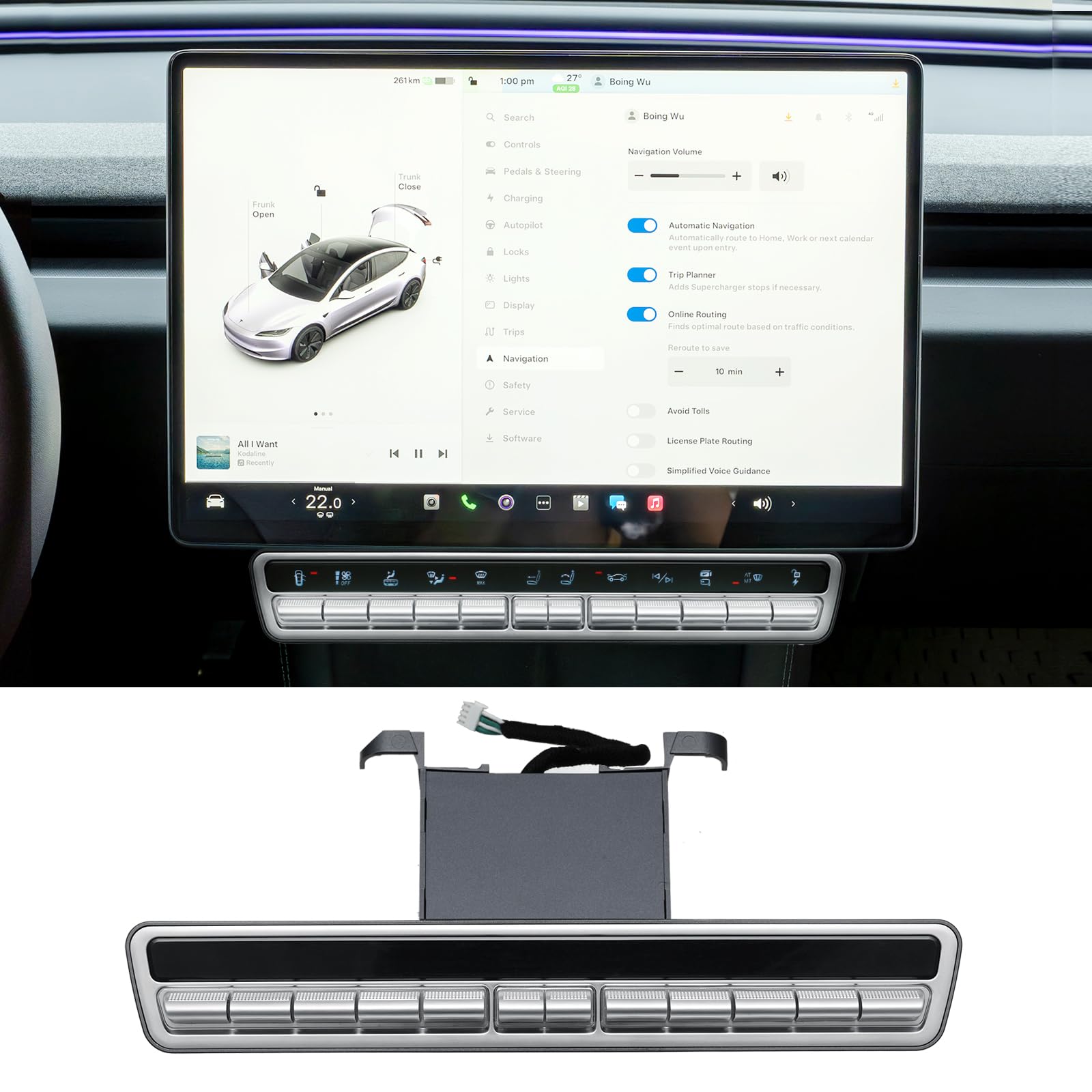 Amazon.com: YIJINSHENG for Tesla Screen Shortcut Physical Buttons ...