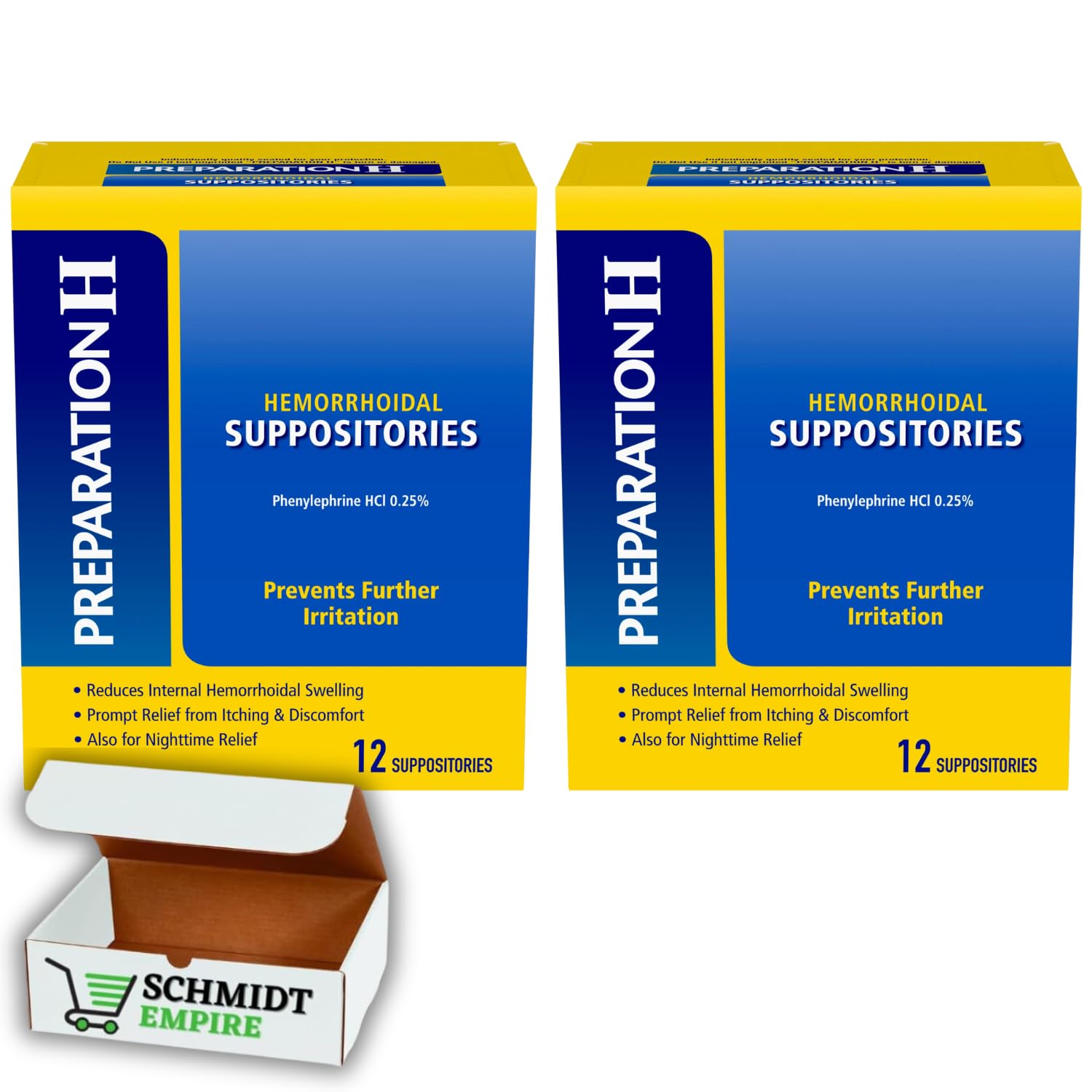 Buy Preparation H Hemorrhoid Symptom Suppositories, Burning, and ...
