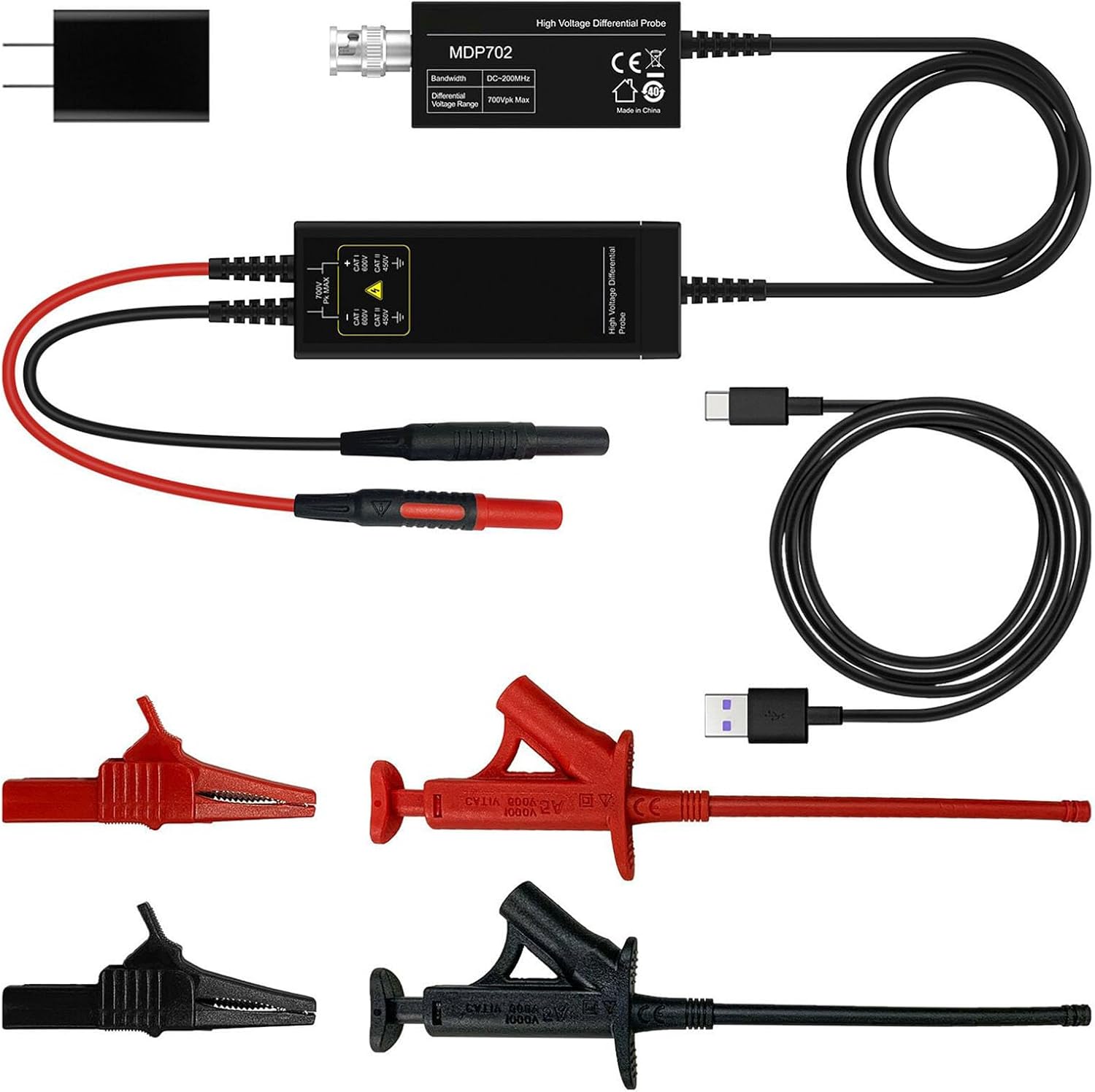 Amazon.com: High Voltage Differential Probe 200Mhz 700V, BNC Interface ...