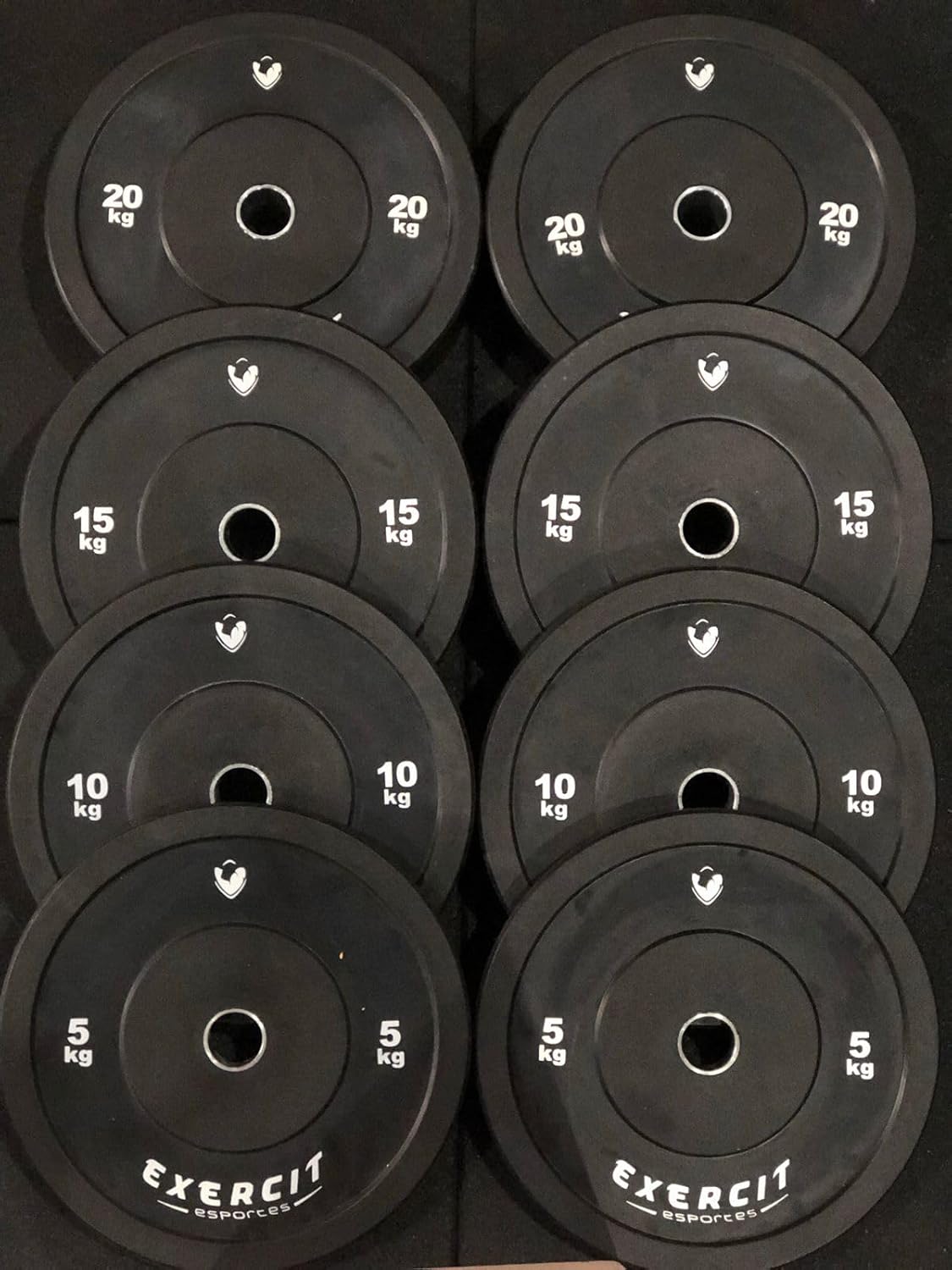 Kit 100 kg Anilhas Olímpicas Bumper Crossfit Emborrachadas Texturizadas ...