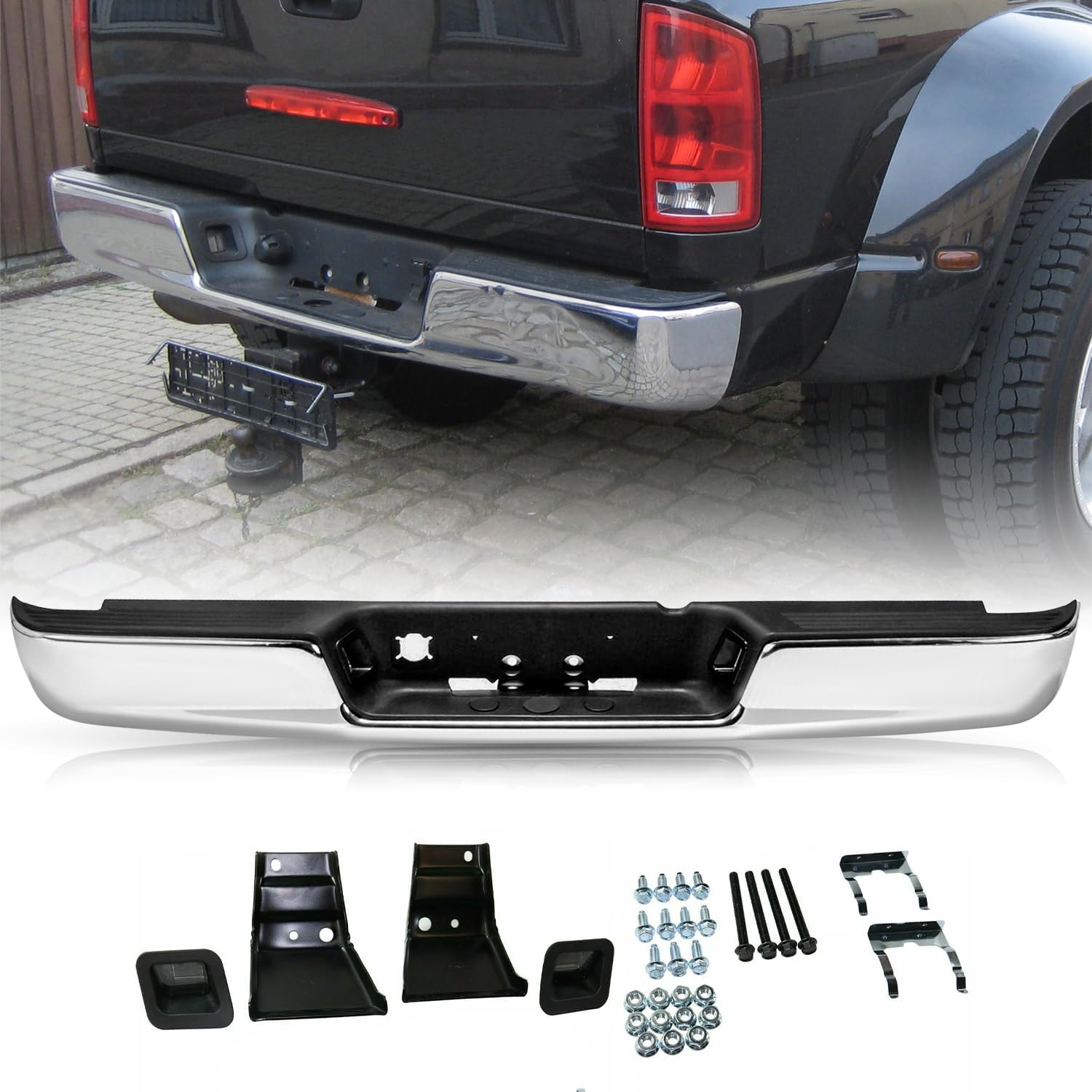 Amazon.com: TUSDAR Rear Bumper Assembly Replacement for 2002-2008 Dodge ...