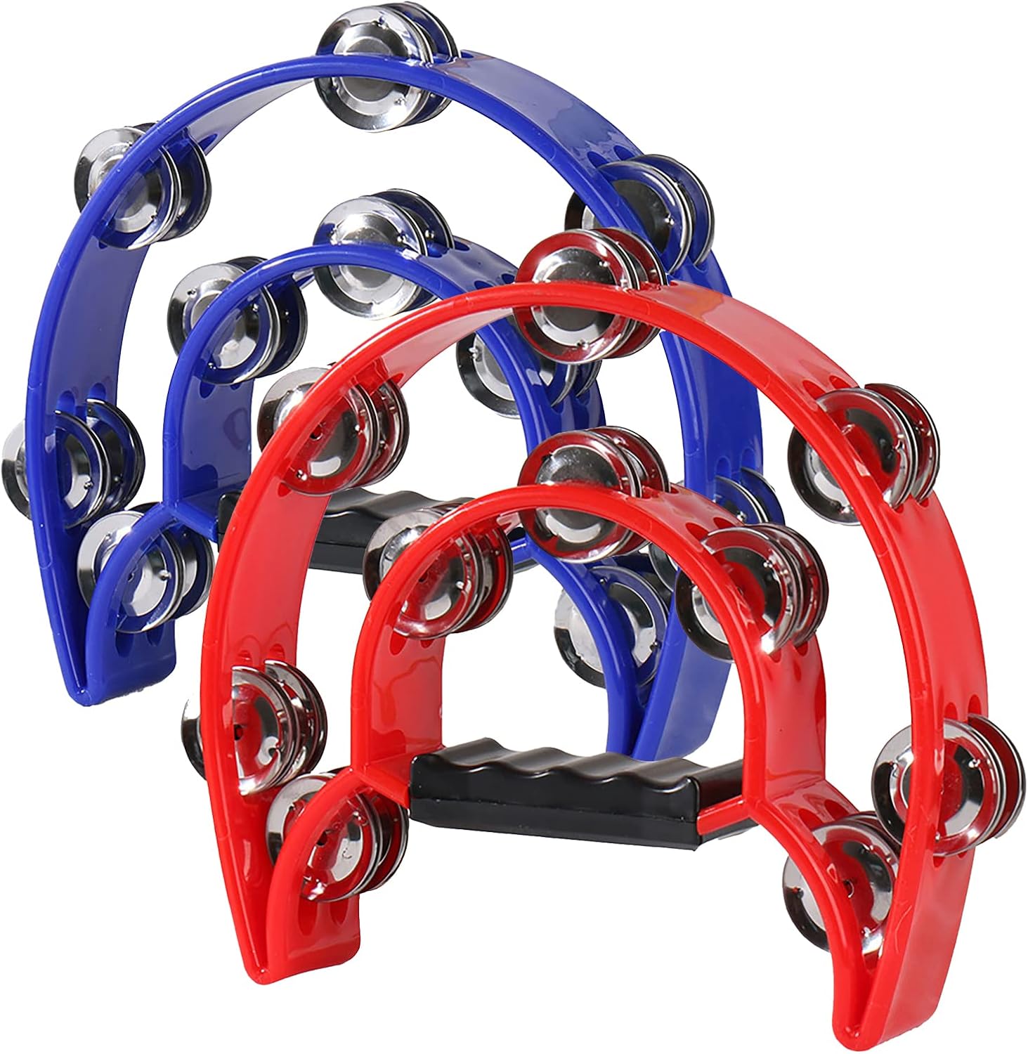 Amazon.com: 2Pack Double Row Tambourine for Adult,Hand Held Metal ...