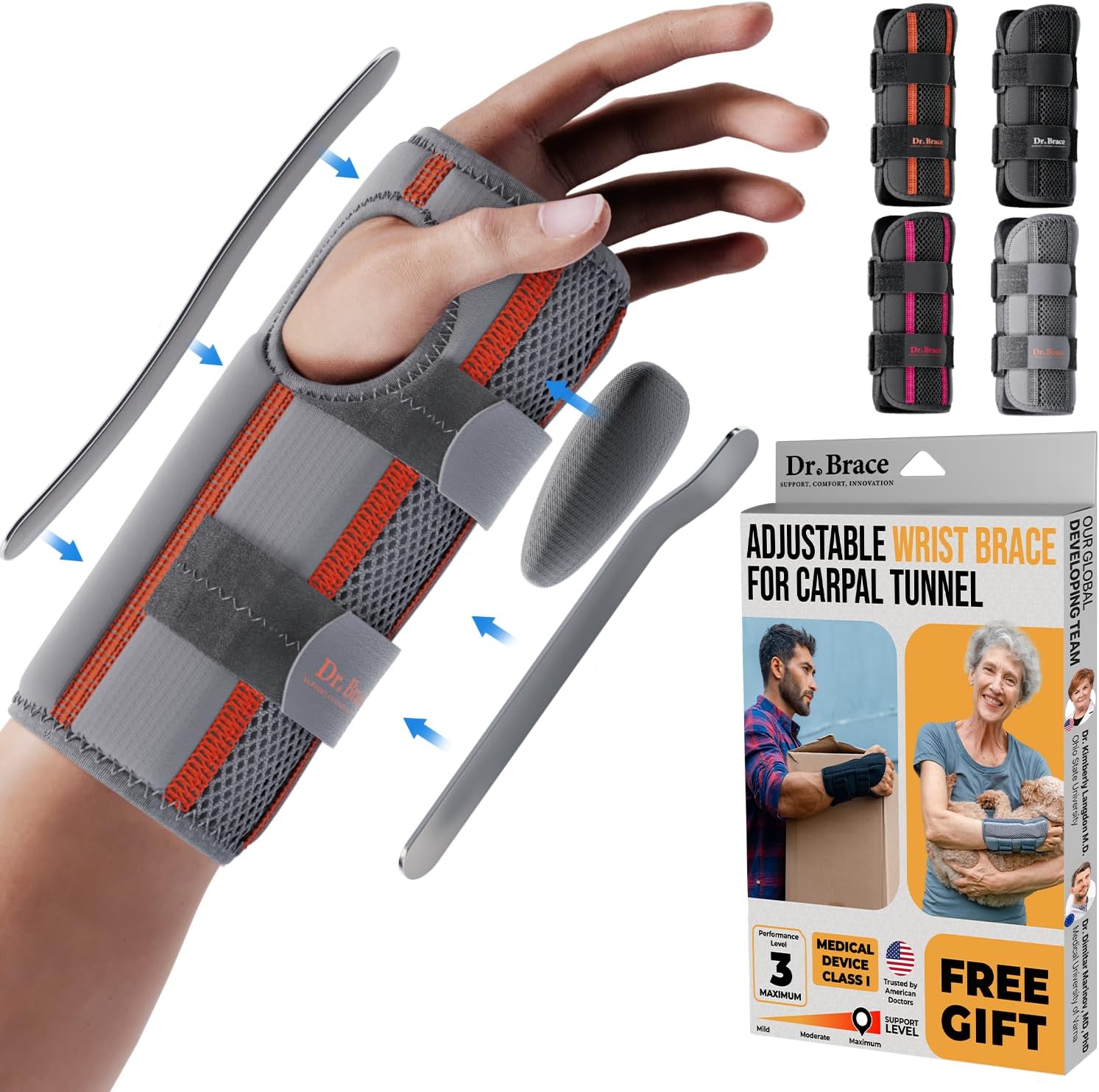 Amazon.com: DR. BRACE Adjustable Wrist Brace Night Support for Carpal ...
