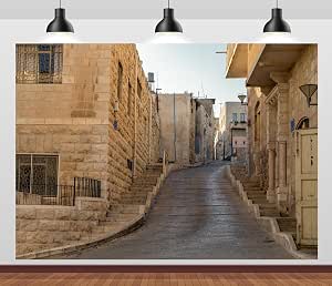 Amazon.com : BELECO 5x3ft Fabric Historical Old Town Bethlehem Backdrop ...