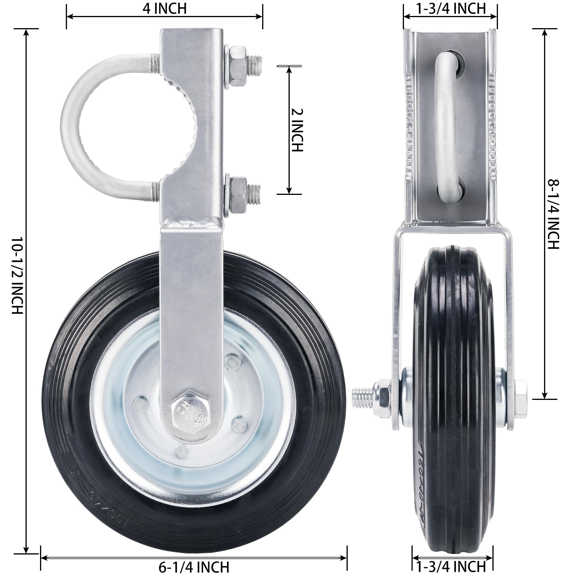 Snapklik.com : Heavy Duty Farm Gate Helper Wheels - 6 Inch
