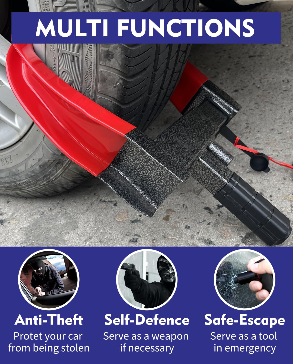 Snapklik.com : Dodomes Universal Wheel Lock Heavy Duty Security Tires ...