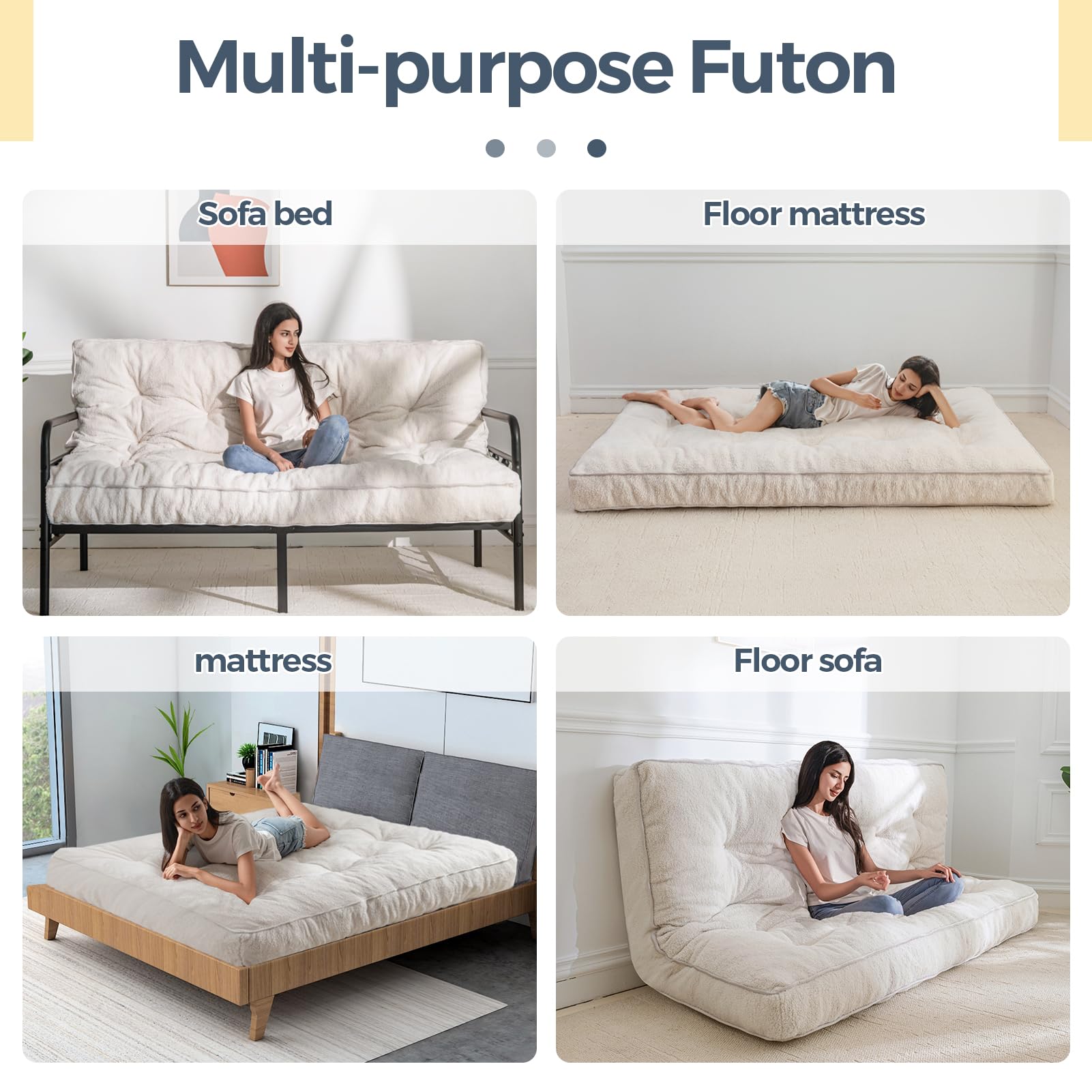 Snapklik.com : MAXYOYO 6" Futon Mattress Full Size, Thick Boucle Futons ...