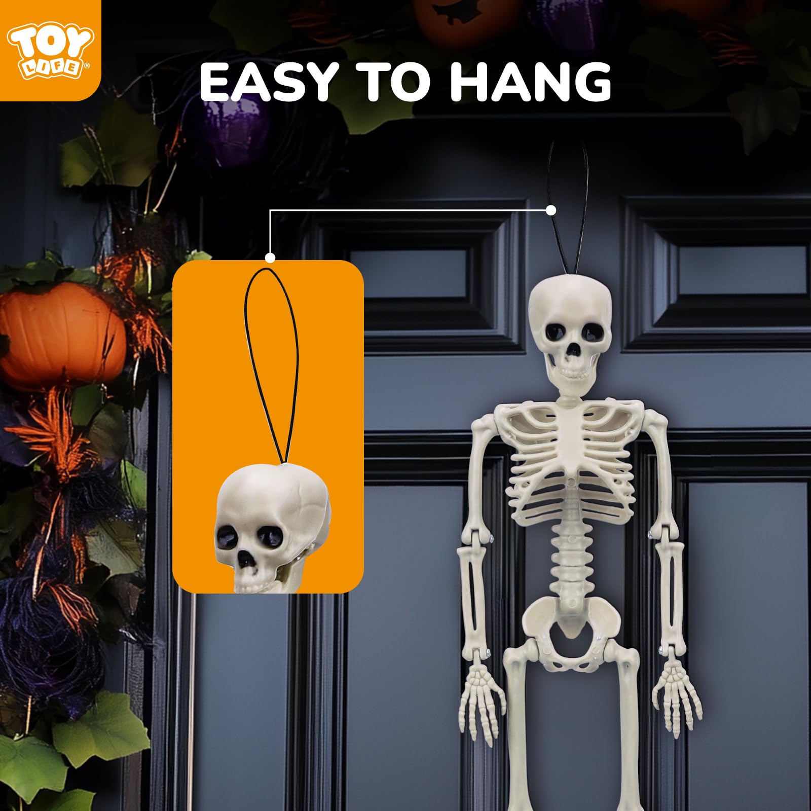 Snapklik.com : 6 Pcs Halloween Skeleton 16" Posable Skeleton Decor ...