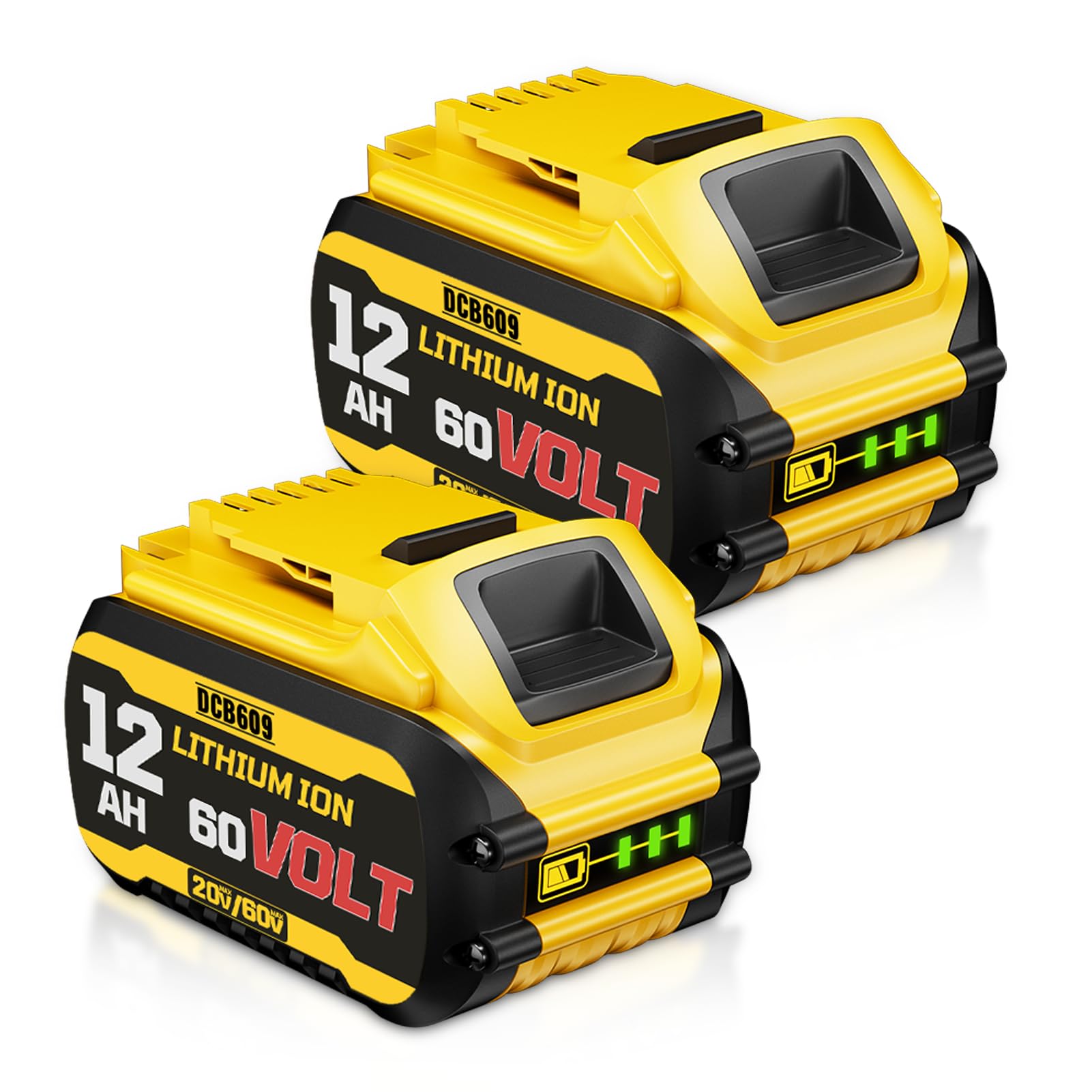 Amazon.com: 2Pack DCB606 12.0Ah Replacement for Dewalt 20V/60V Battery ...