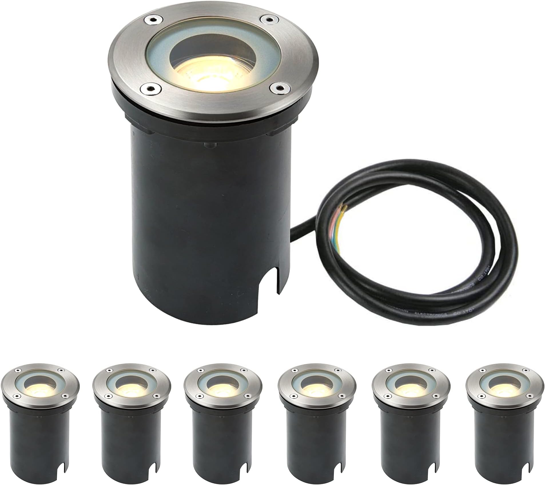 National Lighting Buried Uplighters - Pack of 6 Recessed Ground Lights ...