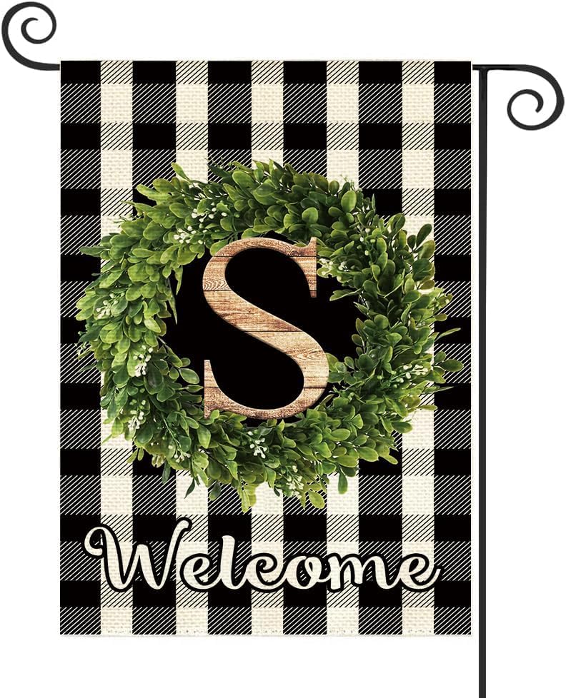 Amazon.com : Baccessor Monogram Letter S Garden Flag 12.5 x 18 Inch ...