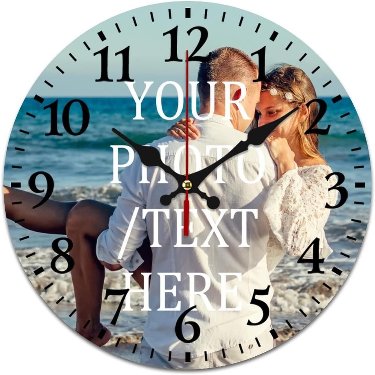 Amazon.com: Personalized PVC Clock with Photo and Text 16 ...