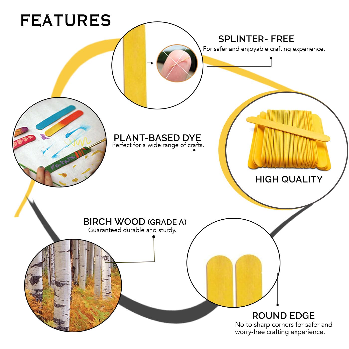 Snapklik.com : Apremont 100 Pieces Assorted Jumbo Colored Wooden 6 ...