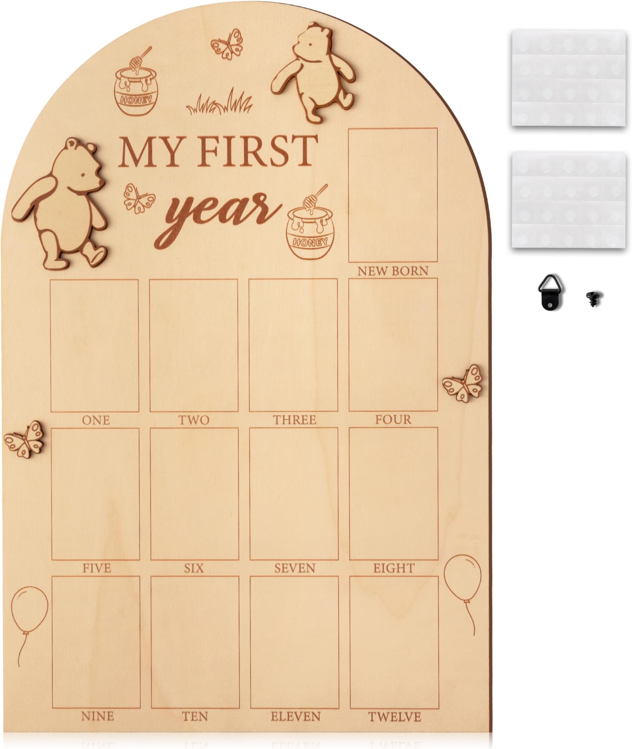 Amazon.com : R HORSE My First Year Photo Frame Board - Baby’s First ...