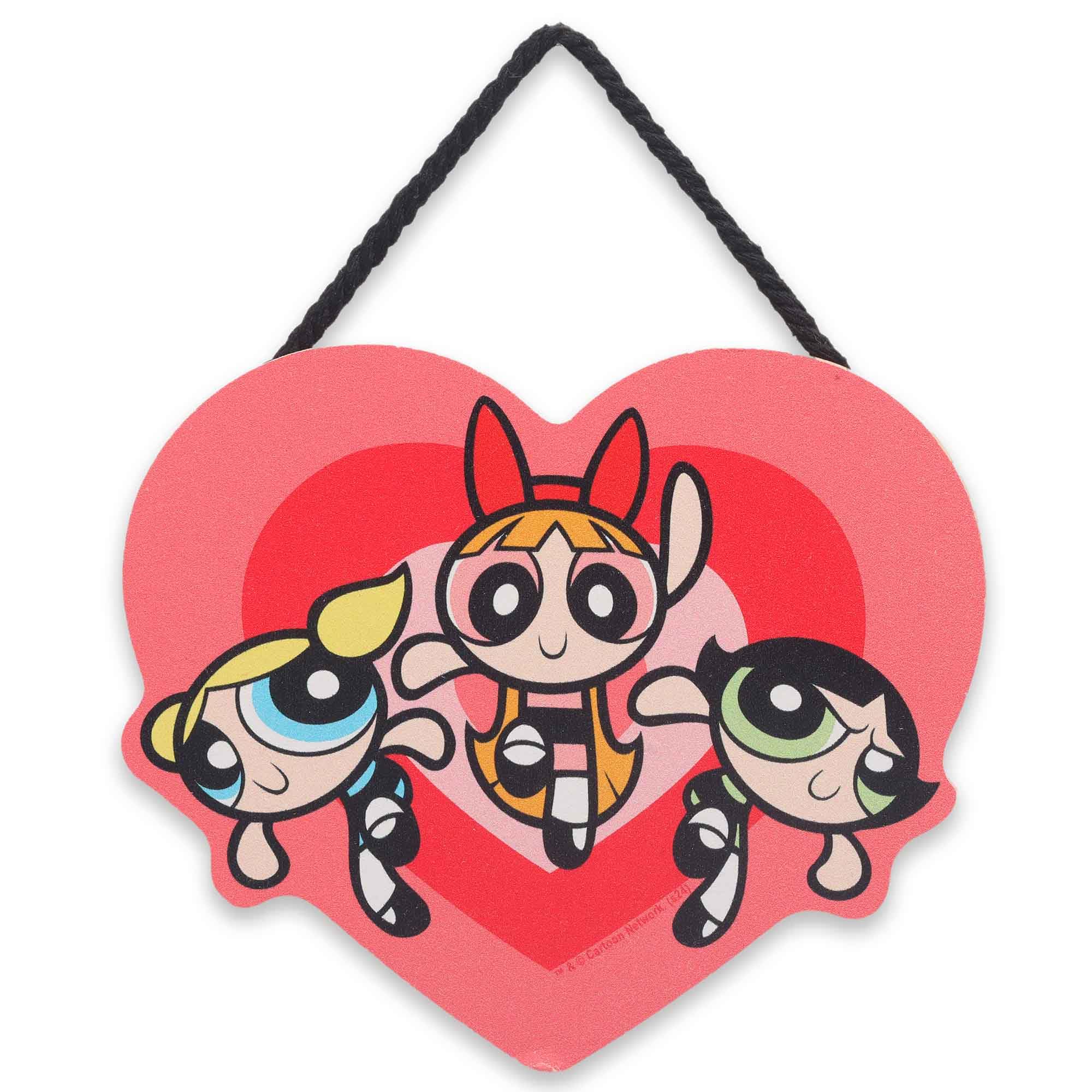 Amazon.com: The Powerpuff Girls Heart Hanging Wood Wall Decor - Fun ...