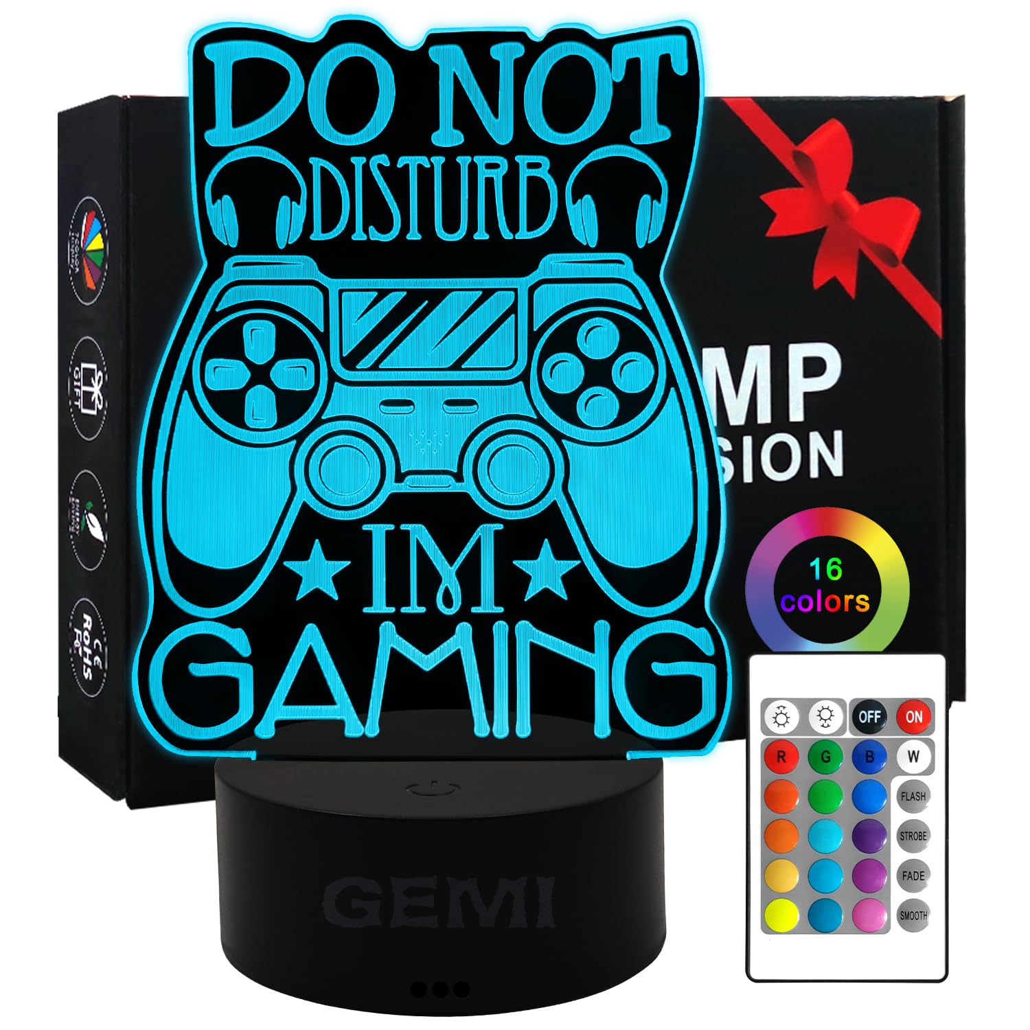 Led Dimmable Neon Gaming Lights,3D Illusion Gaming Lamp,Gaming Night ...