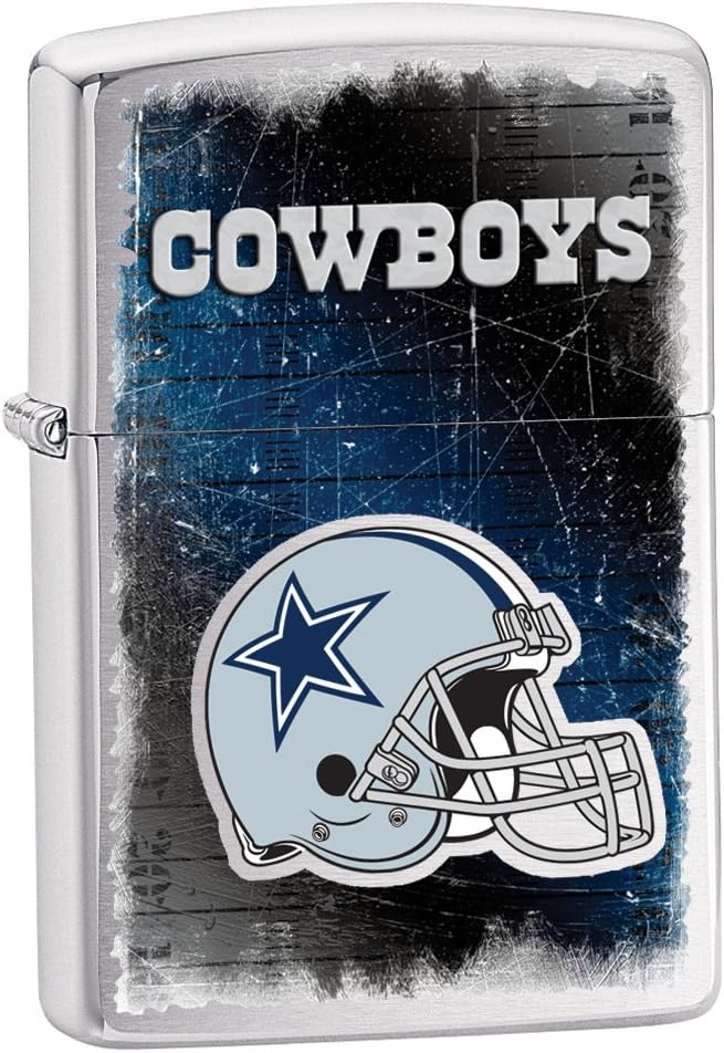 Amazon.com : Zippo NFL Cowboys Lighter, Silver, 5 1/2 x 3 1/2cm ...