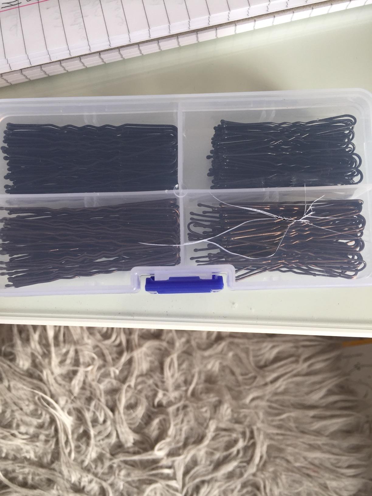 200 Pieces 2 Sizes U Shaped Hair Pins Women Hair Bobby Pins with Clear ...