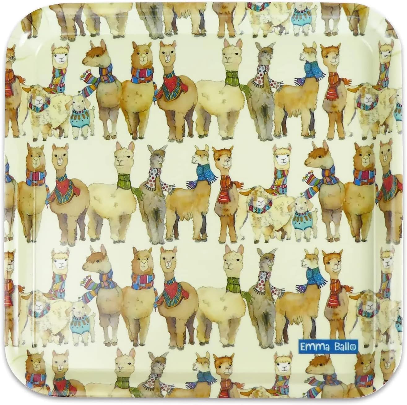 Buzzing Bees - Emma Ball Colourful Square Melamine Tea Tray - 29 cm ...