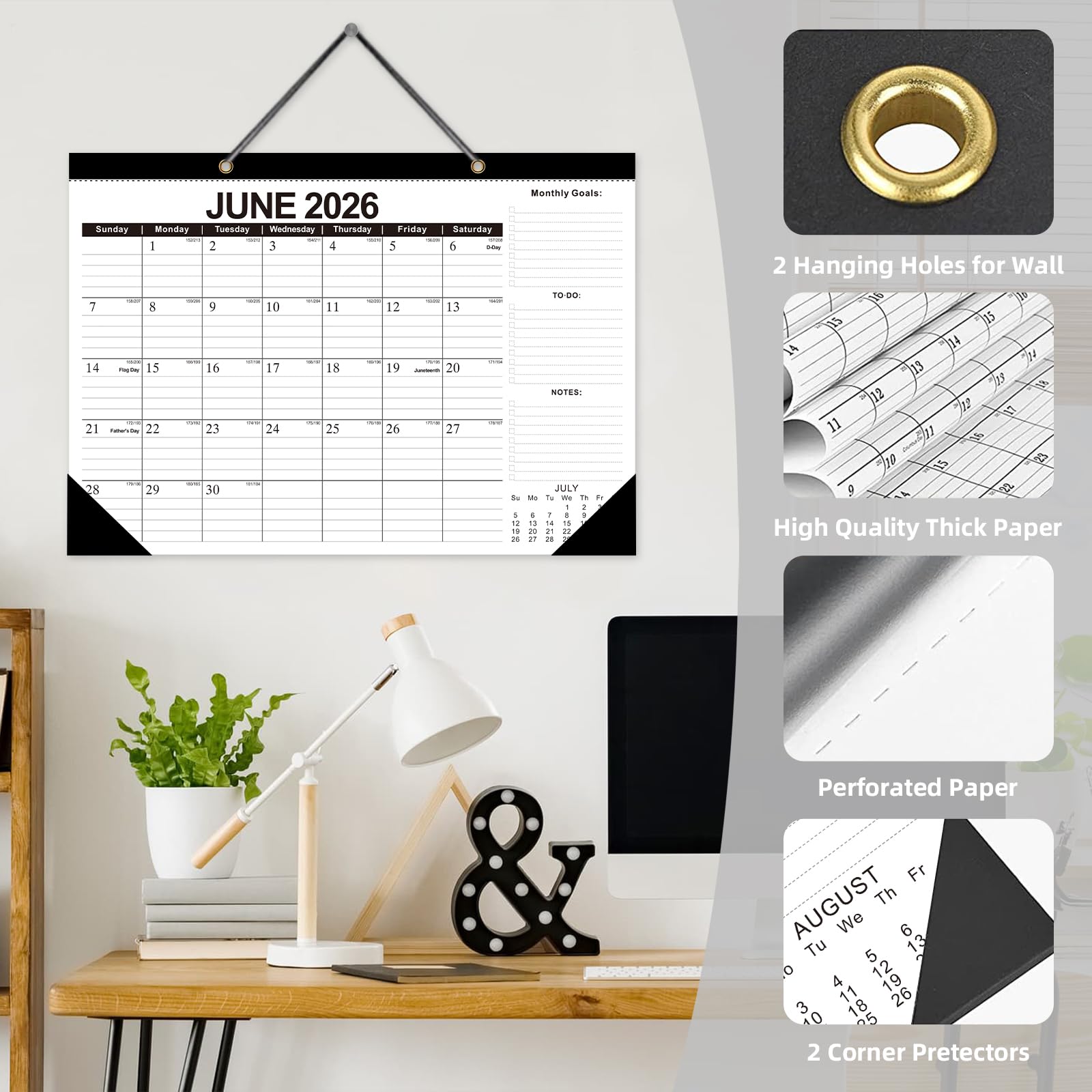 Family Planner Calendar 22x17 Inches Wall Calendar, 2026/27 UK Large ...