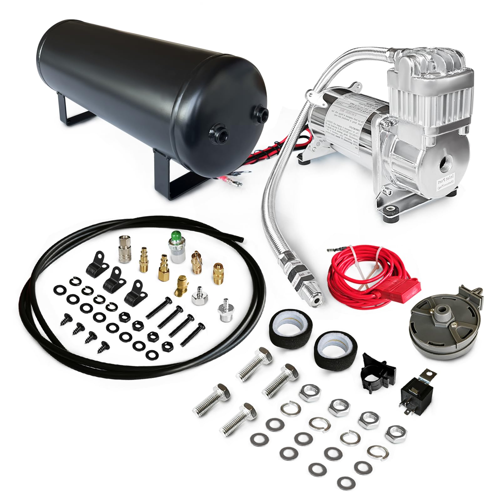 Amazon.com: KEIYSHOLCK Air Ride Suspension Compressor Kit P/N10003 Fit ...