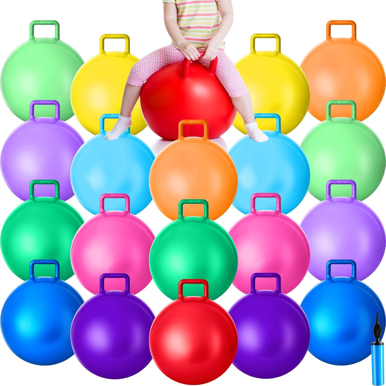 Amazon.com: Meooeck 20 Pcs Hopper Ball 18 Inch Jumping Hopping Ball ...