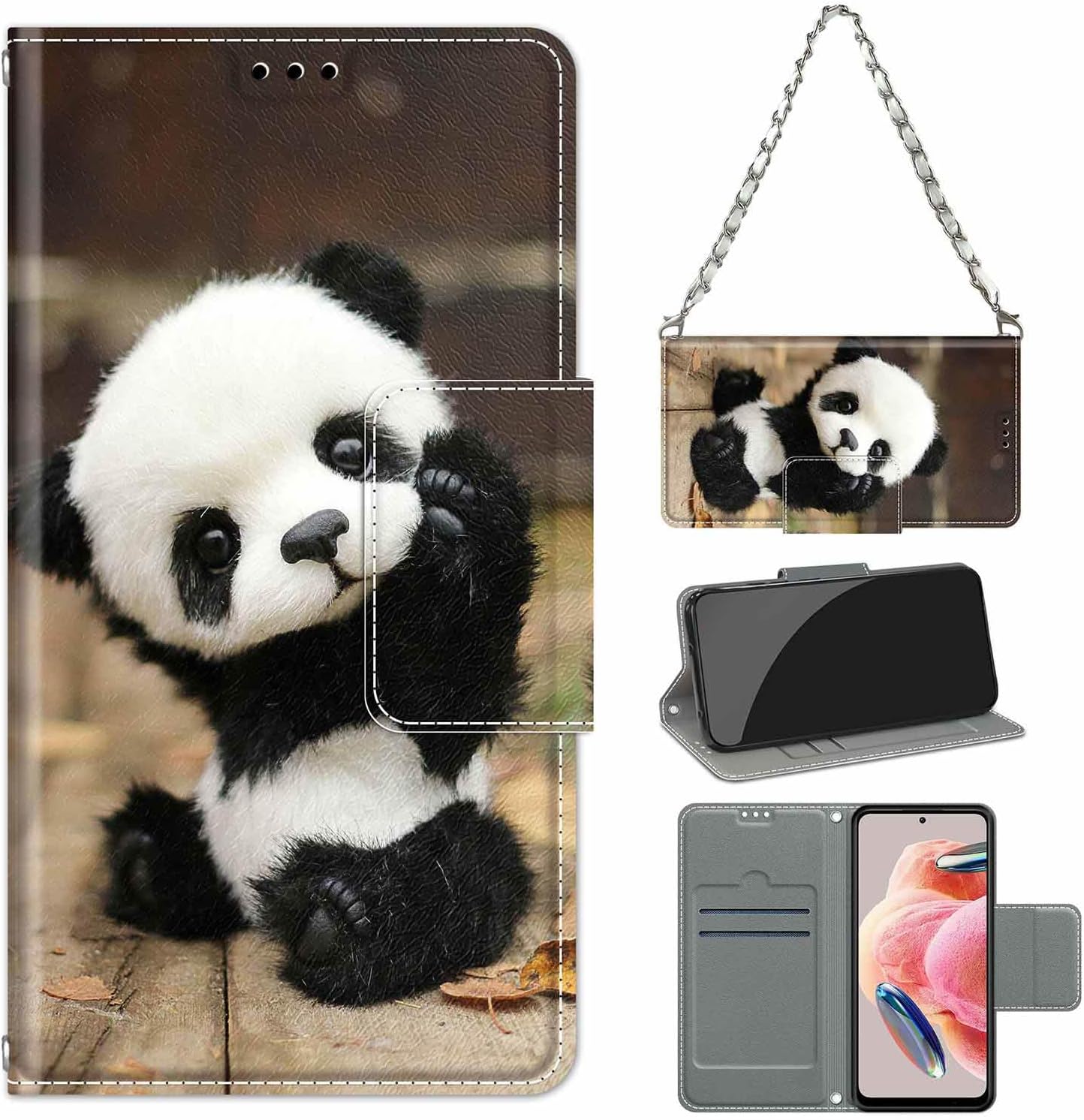 Coque pour Xiaomi Redmi Note 12 4G,[Chaine métallique Bandouliere ...