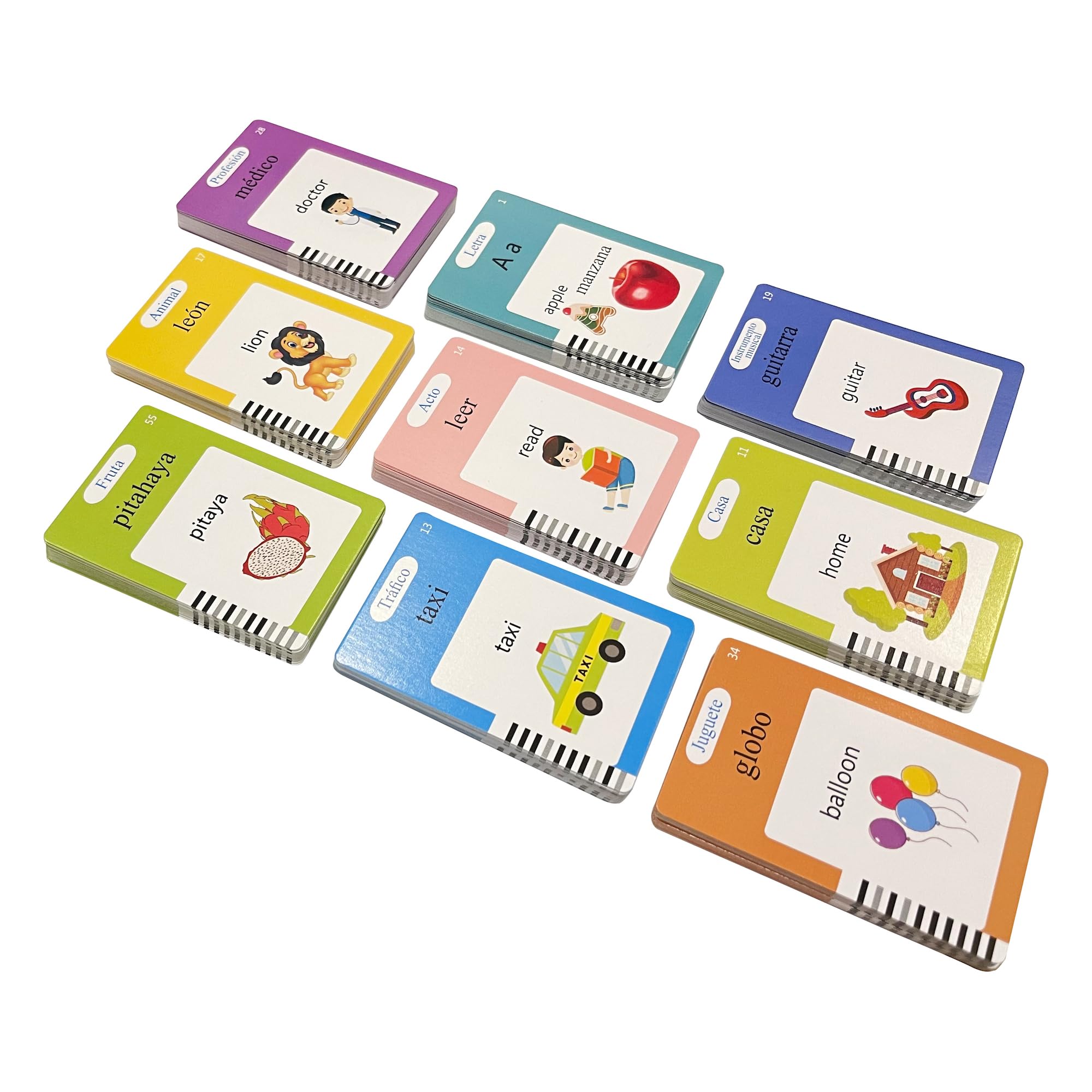 Snapklik.com : Bilingual Spanish English Flash Cards For Kids And Toddlers